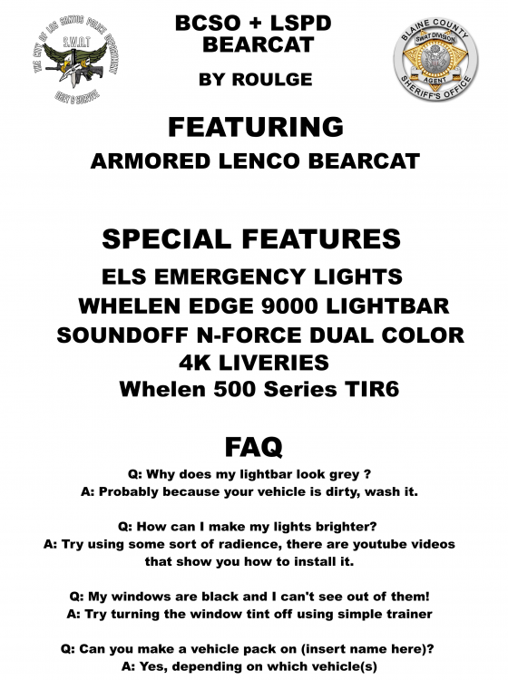 [ELS] LSPD+BCSO Lenco Bearcat - Vehicle Models - LCPDFR.com