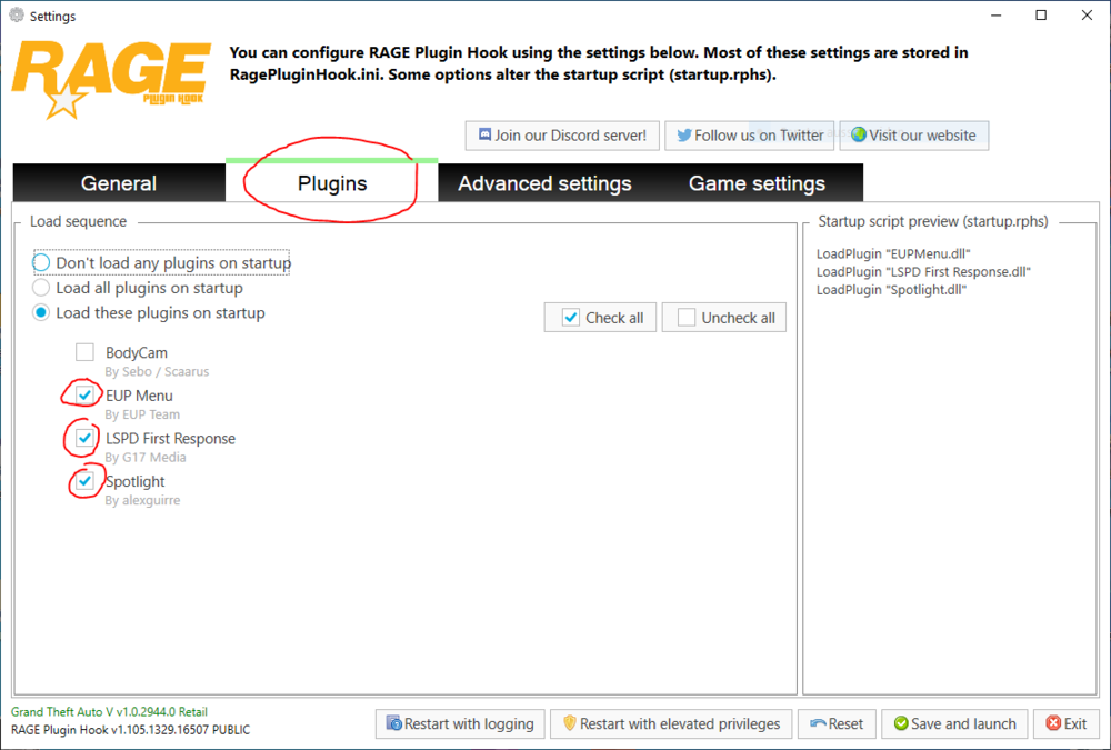 "loadplugin" is not optional, but no argument was specified - LSPDFR 0. ...